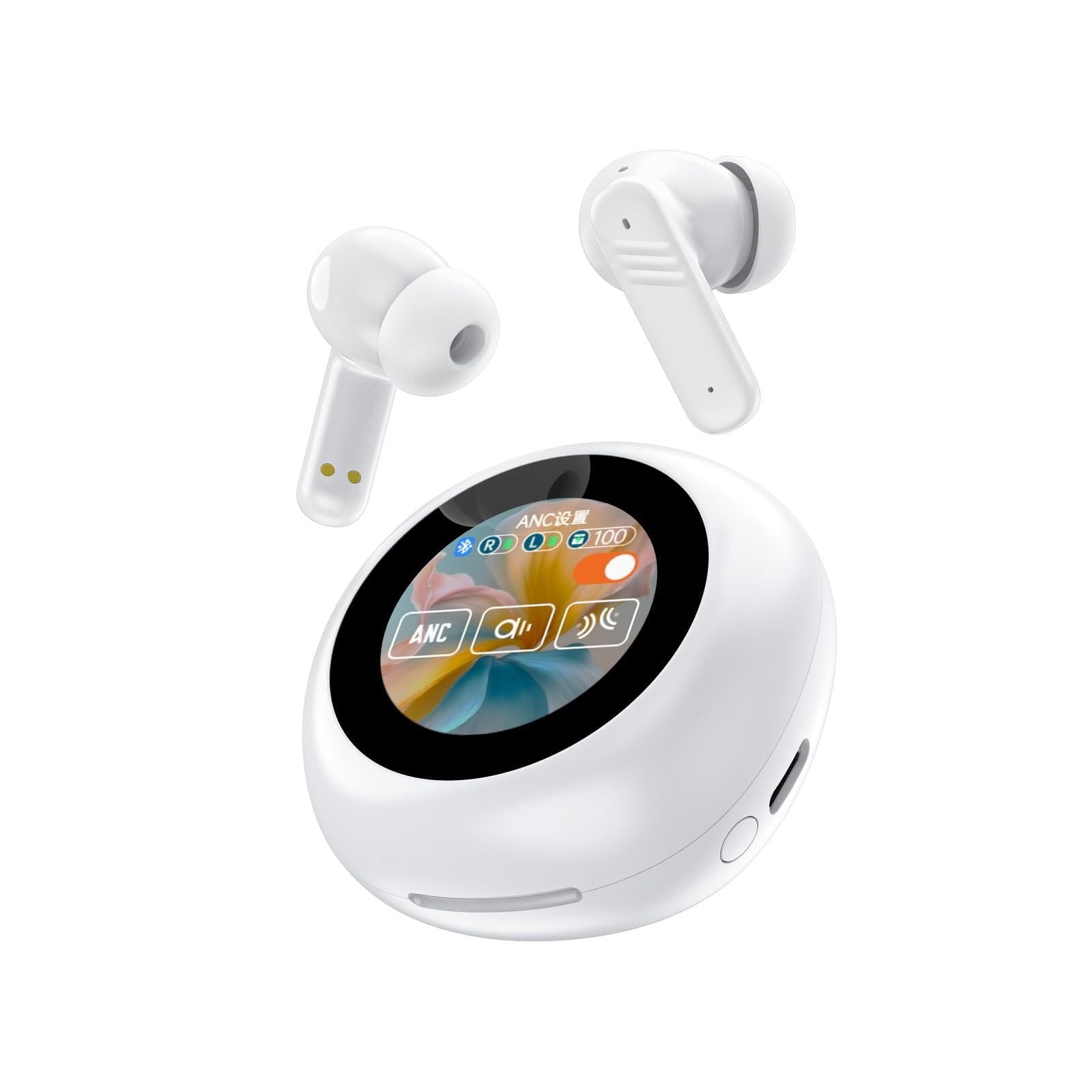 ANC Touchscreen Active Noise Cancelling Earbuds with Smart Touch Screen ...