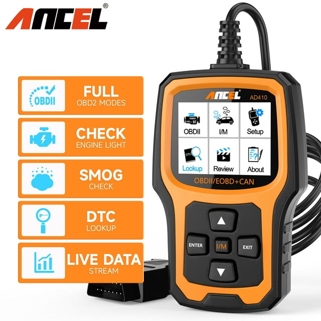 ANCEL AD410 OBD2 Scanner Code Reader Auto Car Diagnostic Scan Tool Check Engine Light Fault ...