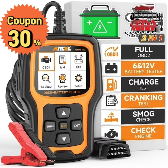 ANCEL OBD2 Scanner AD410 Pro, Battery Tester, Diagnostic Scan Tool ...
