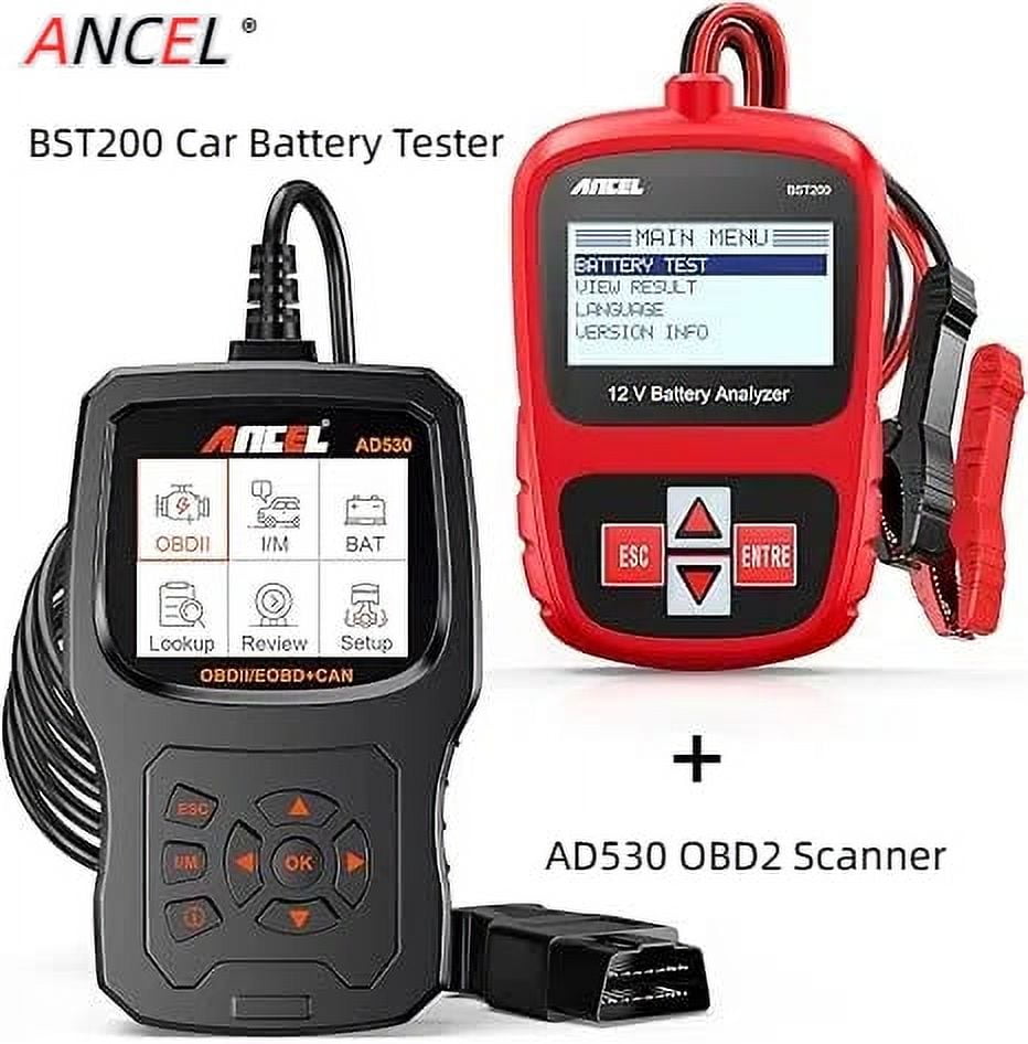 ANCEL AD530 OBD2 Scanner and ANCEL BST200 12V Car Battery Tester ...