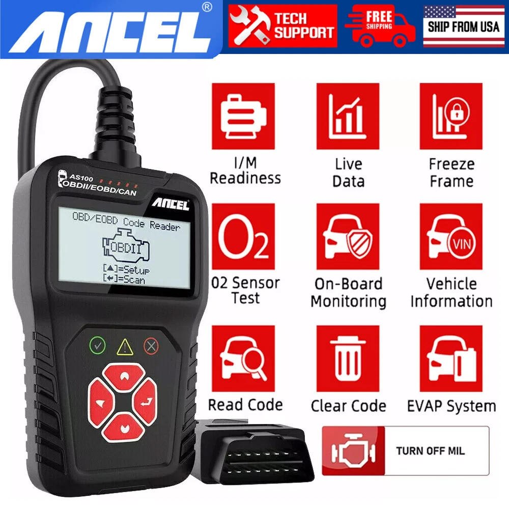 ANCEL AS100 OBD2 Scanner, Reset Vehicle Check Engine Light, Car Diagnostic Tool - Walmart.com