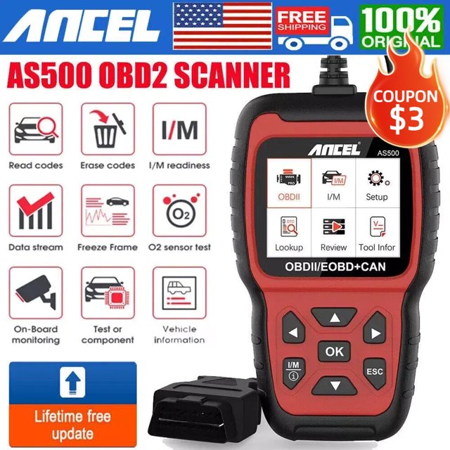 ANCEL AS500 OBD2 Auto Code Reader, Car Scanner, Clear Fault Codes ...