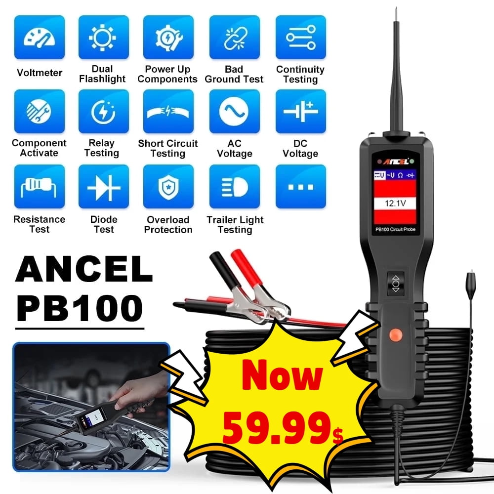 ANCEL PB100 Power Circuit Probe Tester Kit, 12-24V Automotive ...
