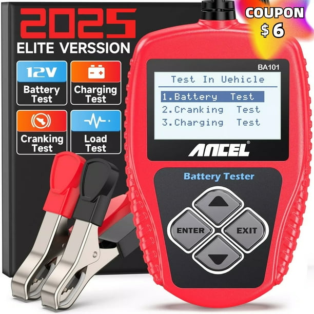 ANCEL BA101 Car Battery Tester, 12V Digital Automotive Batteries ...