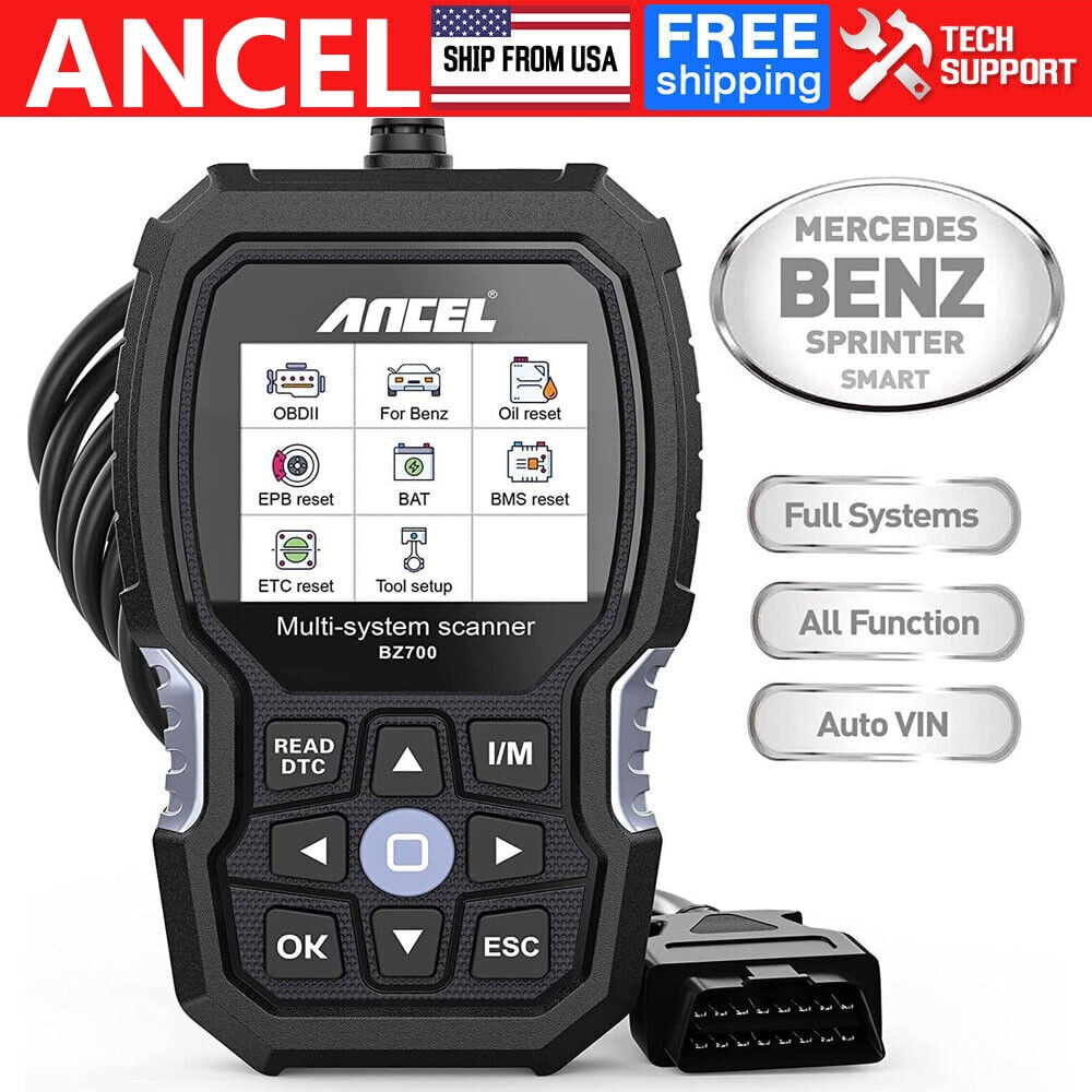 ANCEL BZ700 OBD2 Scanner All System ABS SRS SAS for Mercedes Benz ...