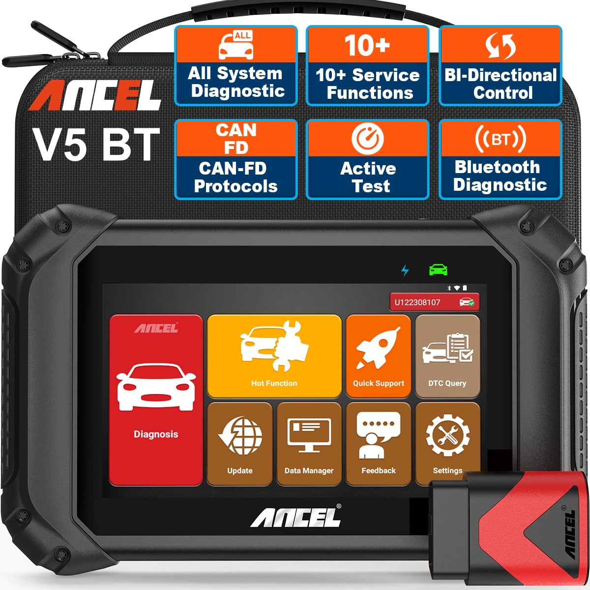 ANCEL Bidirectional Scan Tool Car Diagnostic Code Reader, Full Systems OBD2 Scanner Diagnostic ...