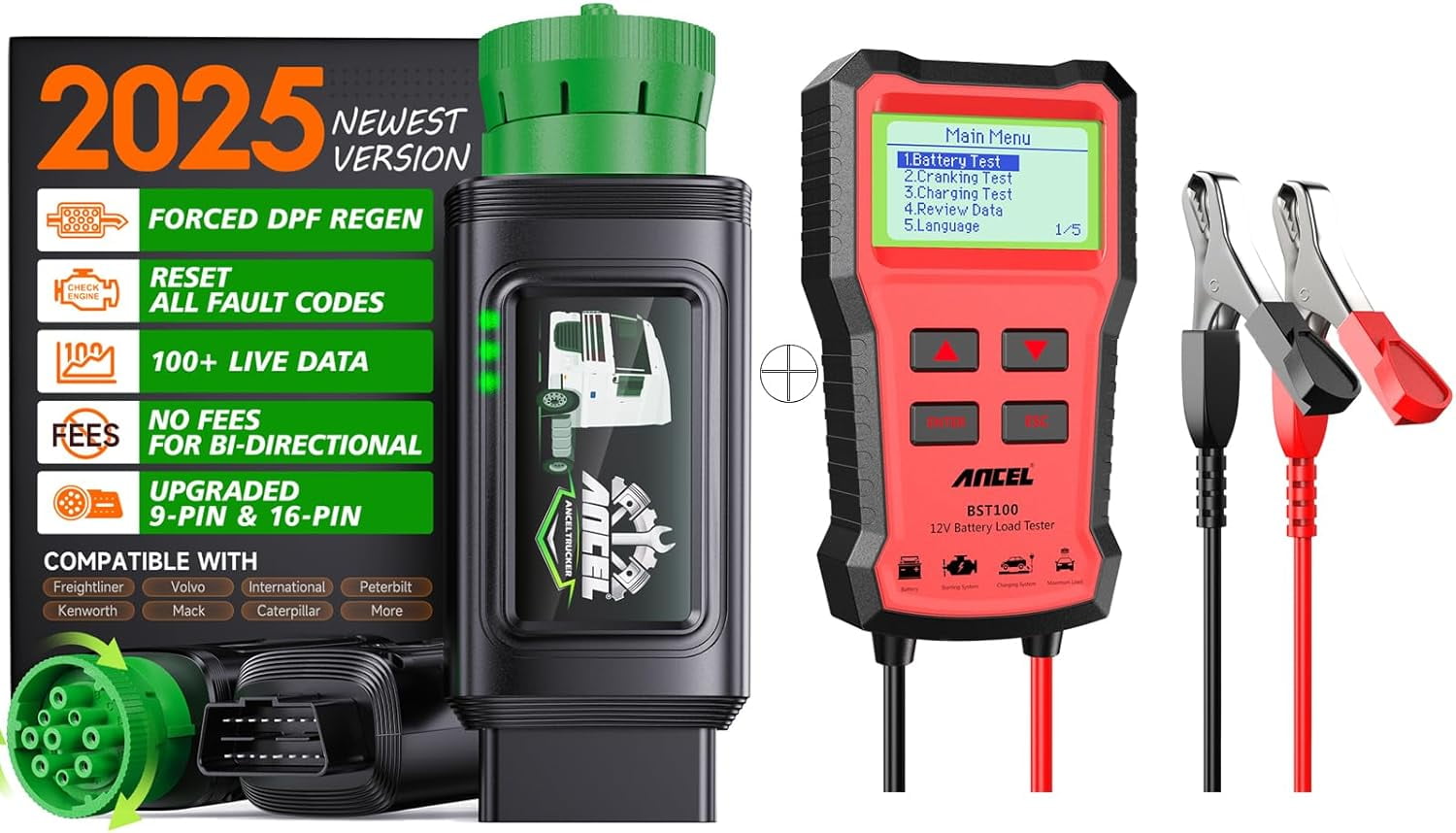 ANCEL Bluetooth Heavy Duty Truck Scanner, Diesel Scanner Diagnostic ...