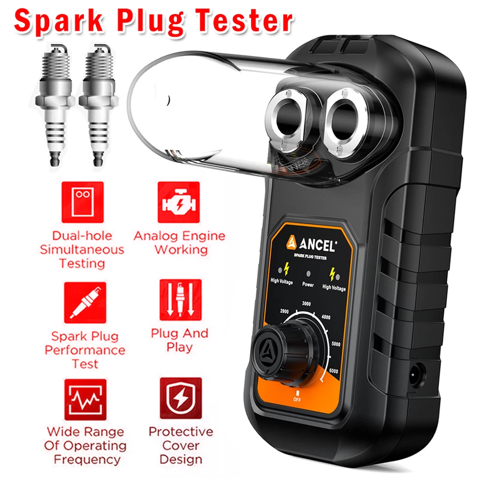 ANCEL Car Spark Plug Tester, Dual Holes Test Spark Plug Tool Diagnostic ...