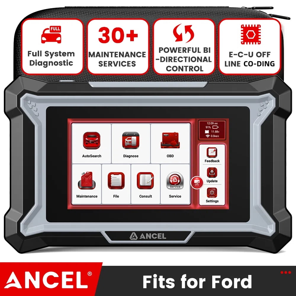 ANCEL DS160 OBD2 Scanner Diagnostic Tool for Ford, Full System Bi ...