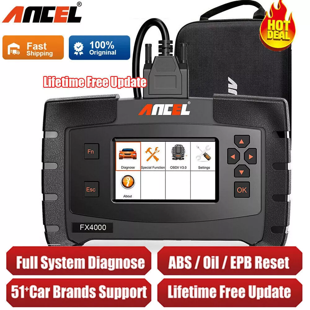 ANCEL FX4000 OBD Scanner Automotive Diagnostic Scan All System OBD2 ...
