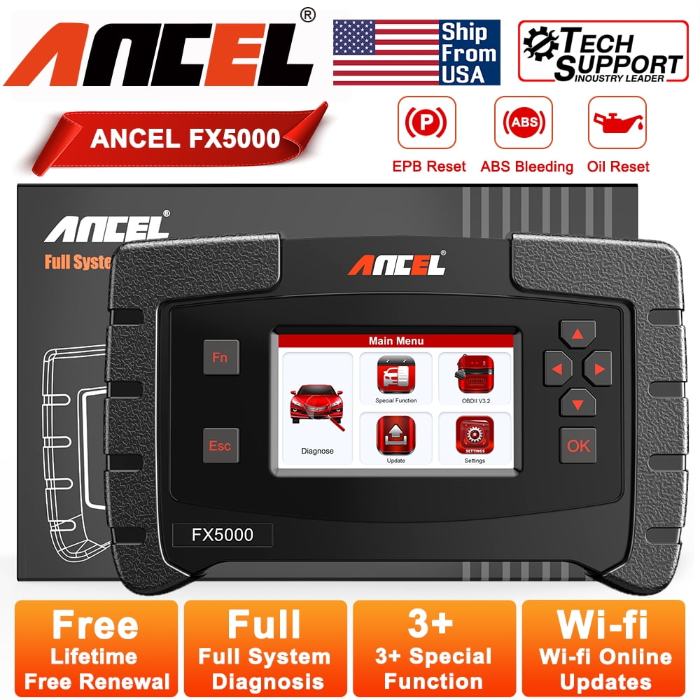 ANCEL FX5000 OBD2 All Systems Scanner Automotive Diagnostic Tool OBDII Modes Code Reader ...