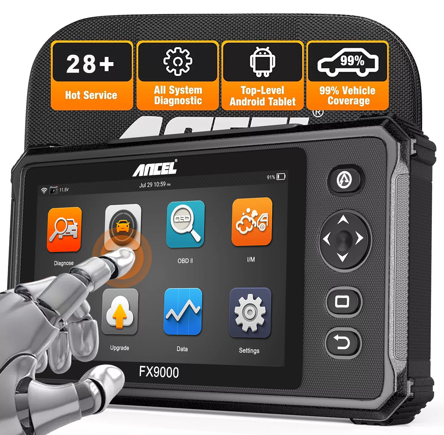 ANCEL FX9000 OBD2 Automotive Scanner, Car Diagnostic Tool for All 12V Vehicles, Trucks, Engine ...