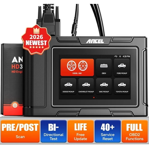 ANCEL HD3500 OBD Scan Tool Pro Pickup Truck OBD2 Scanner Diesel ...