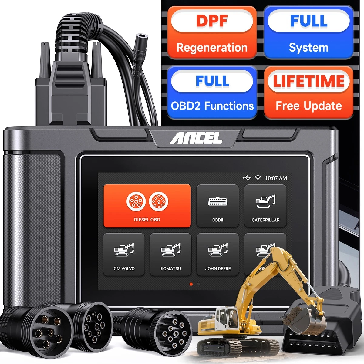 ANCEL HD3600 Heavy Duty Truck Scanner OE-level Full System Diagnostic ...