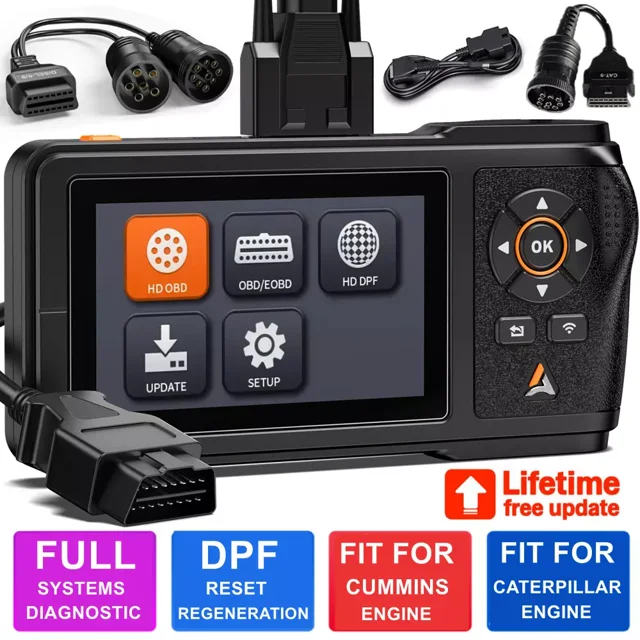 ANCEL HD430 Heavy Duty Truck Scanner, Full System OBD Diesel Scanner ...