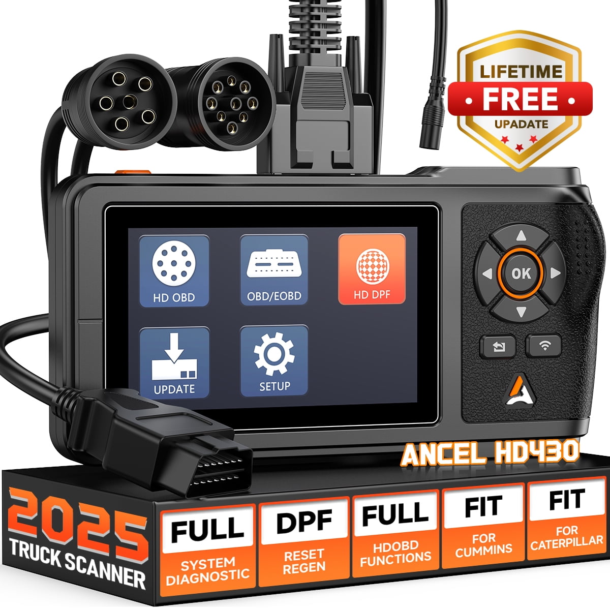 ANCEL Heavy Duty Truck Scanner OBD Diesel Diagnostic Tool DPF ...