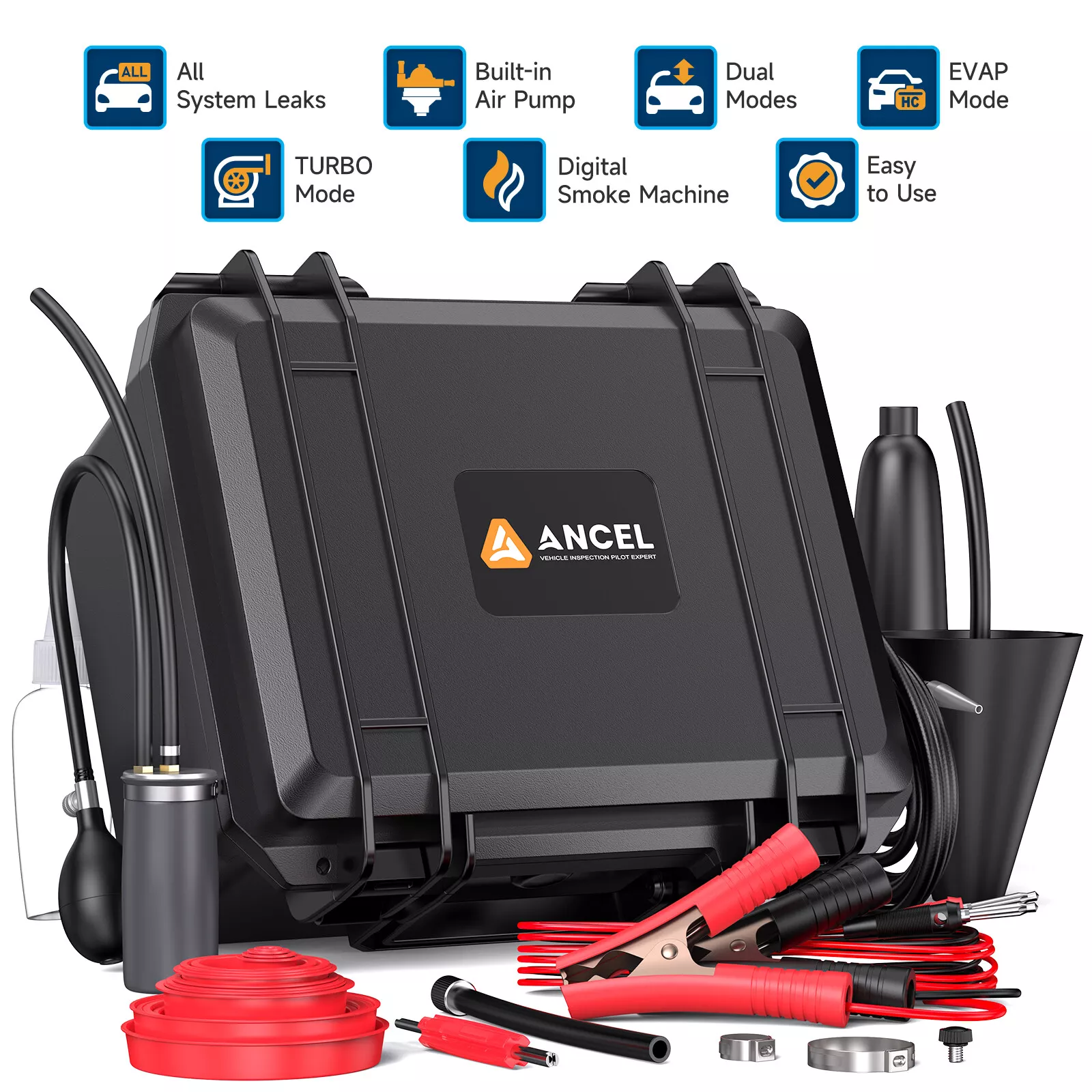 ANCEL L8000 Automotive Smoke Machine, Dual Mode Diagnostic Leak Tester ...