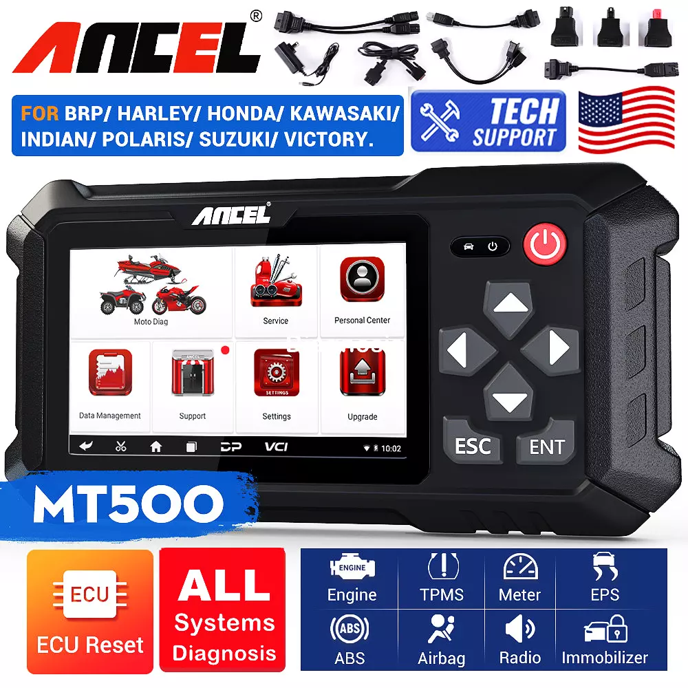 ANCEL MT500 Motorcycle Diagnostic Scan Tool Motor All System Code ...