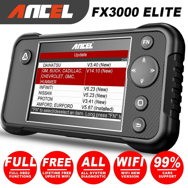 ANCEL OBD2 Scanner Diagnostic Tool Check Engine Transmission ABS SRS Car Scanner Oil Reset Car ...