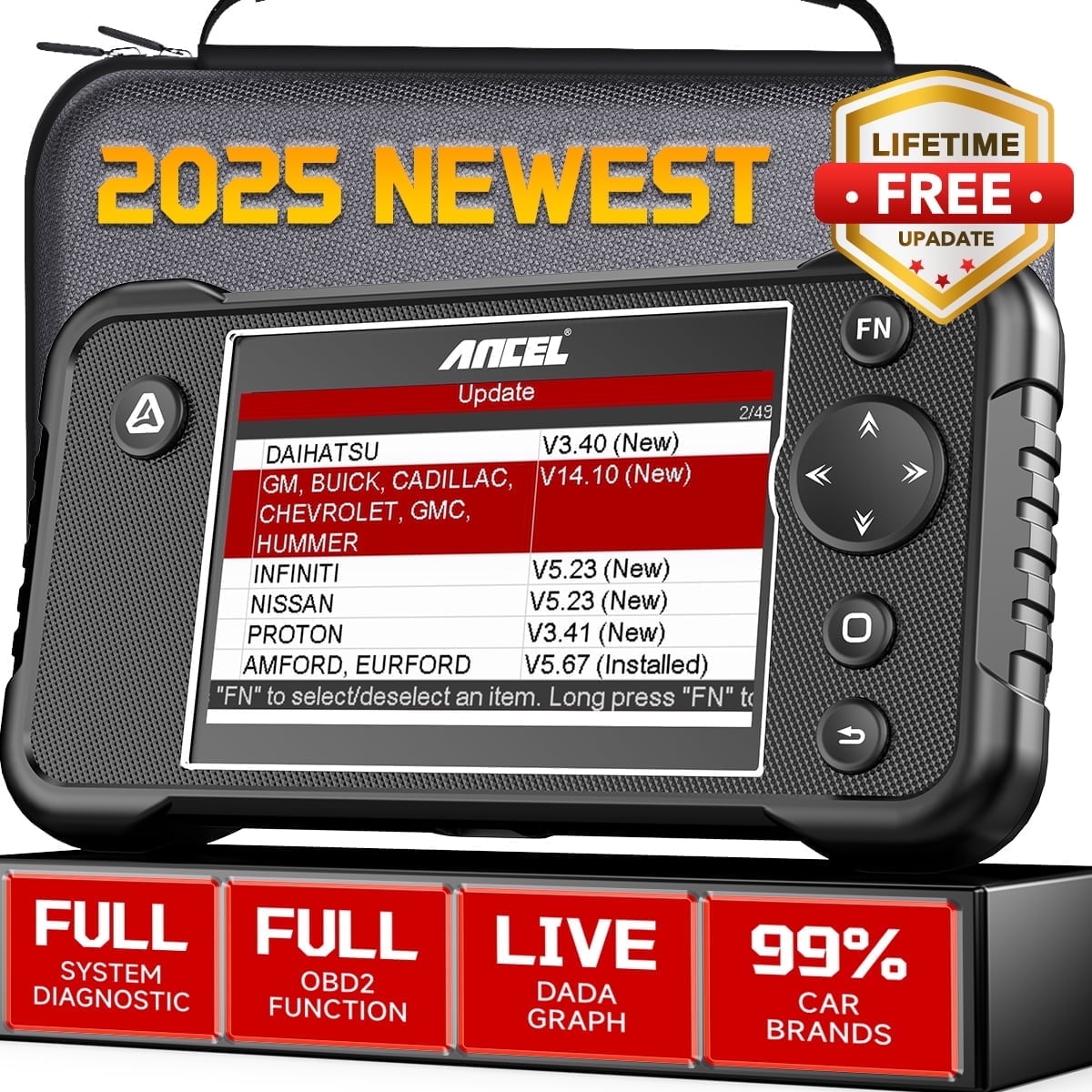 ANCEL FX3300 Elite OBD2 Scanner Full System Car Diagnostic Tool ABS SRS ...
