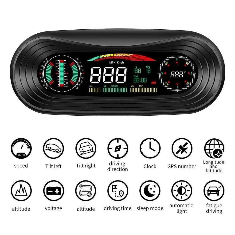 ANCEL P18 Car Digital GPS HUD Gauge Head Up Display Speedometer Turbo ...