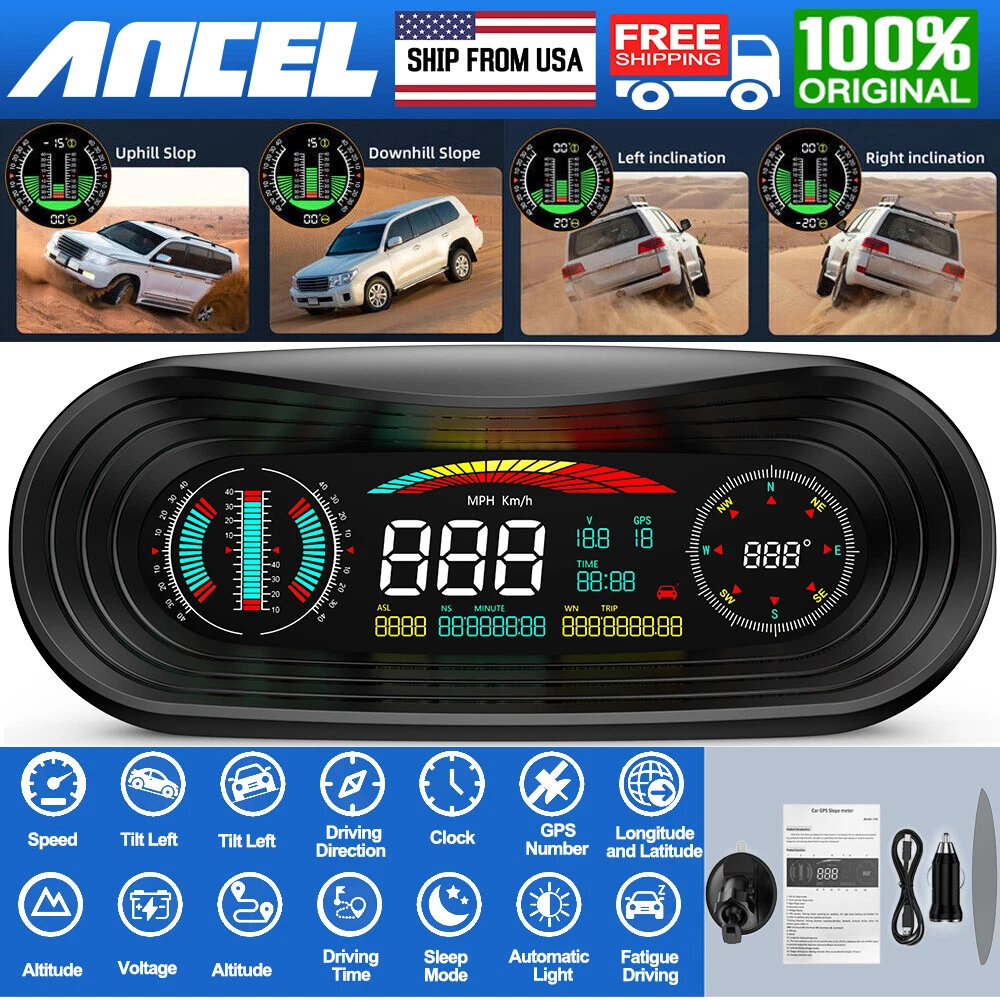 ANCEL P18 Car Head Up Display, GPS Auto Tracker 4x4 Digital ...