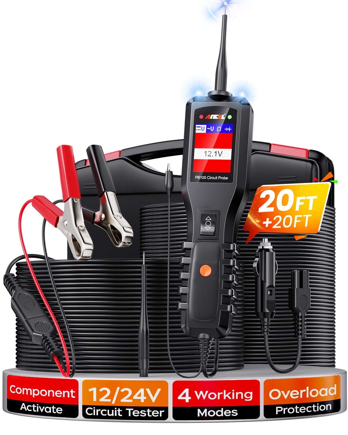 ANCEL PB100 Automotive Tester, 12 24V Power Probe Tester, Electrical ...