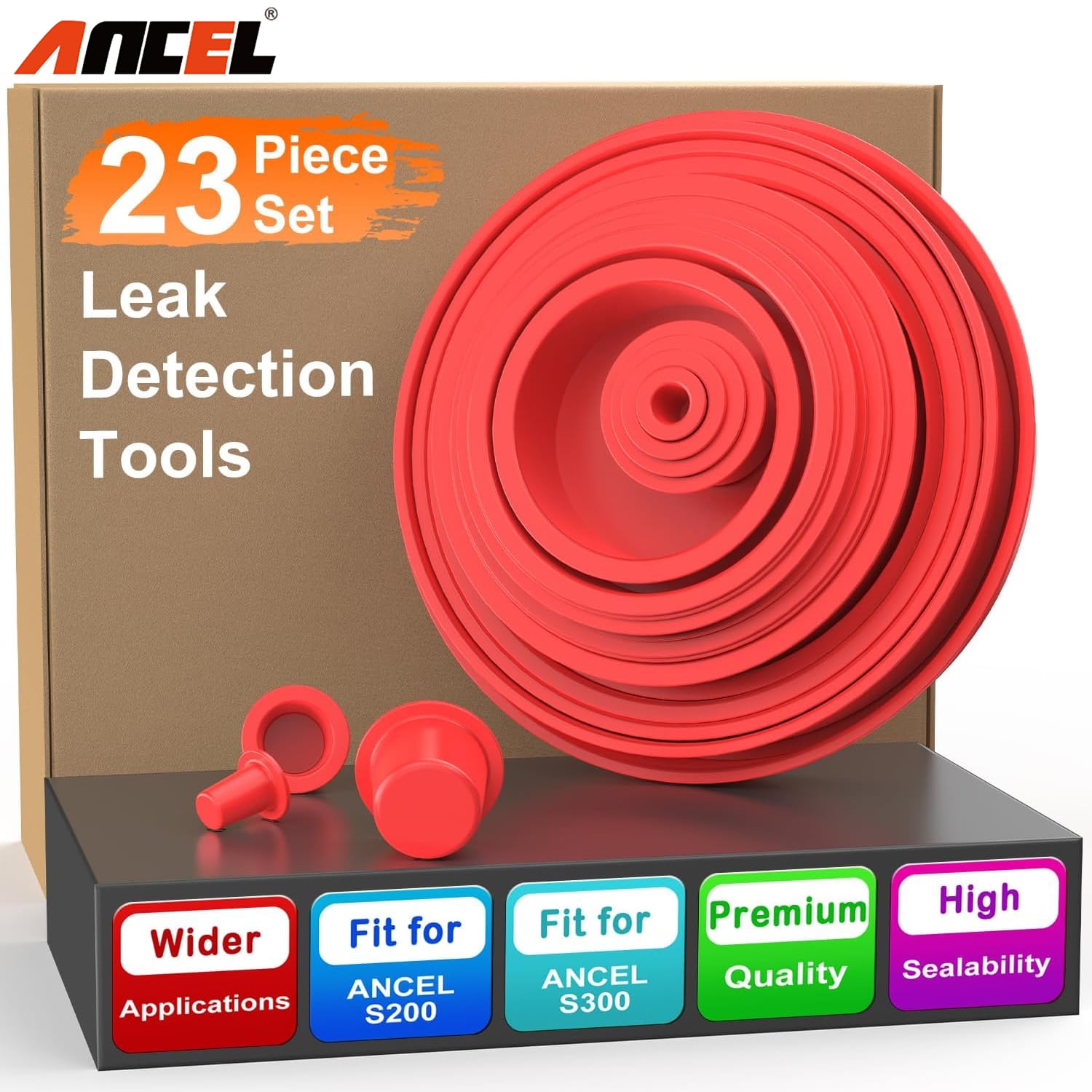 ANCEL Red Cap Plugs Kit Fits for ANCEL S100 S110 S200 S300 S1000 S3000 ...