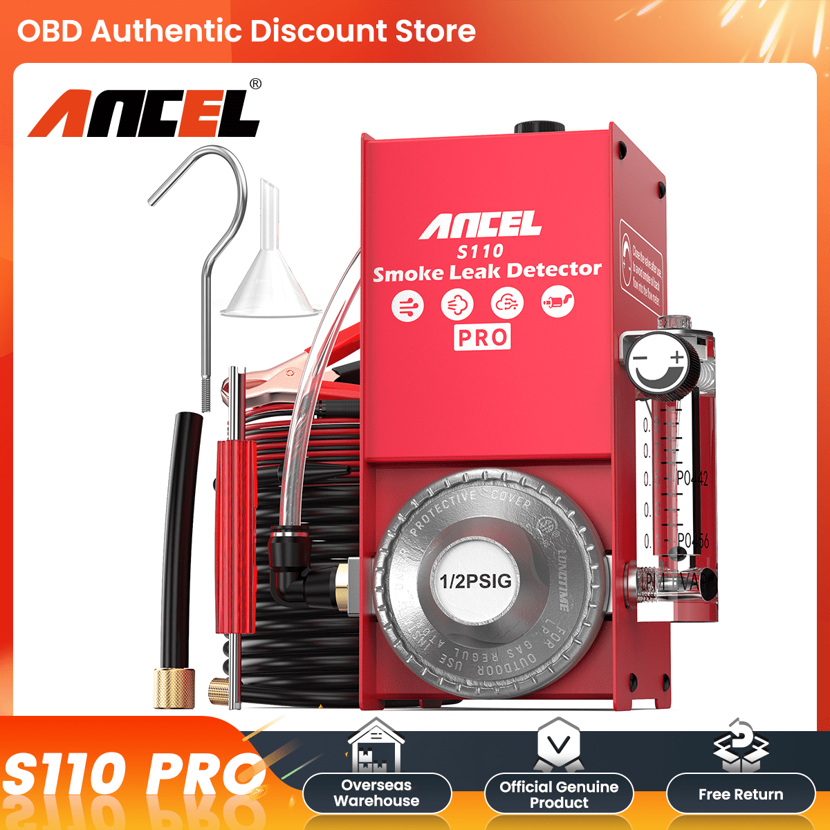 ANCEL S110 PRO Car Smoke Leak Detector Inspection Oil Pipe Generator Pipeline Smoke Leak ...