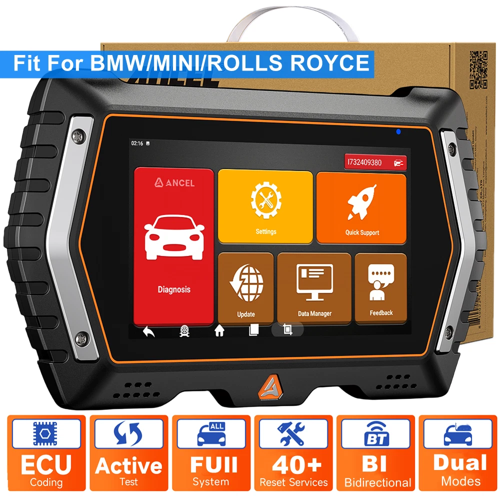 ANCEL V3 Elite OBD2 Scanner For BMW Mini Full System Bidirectional ...