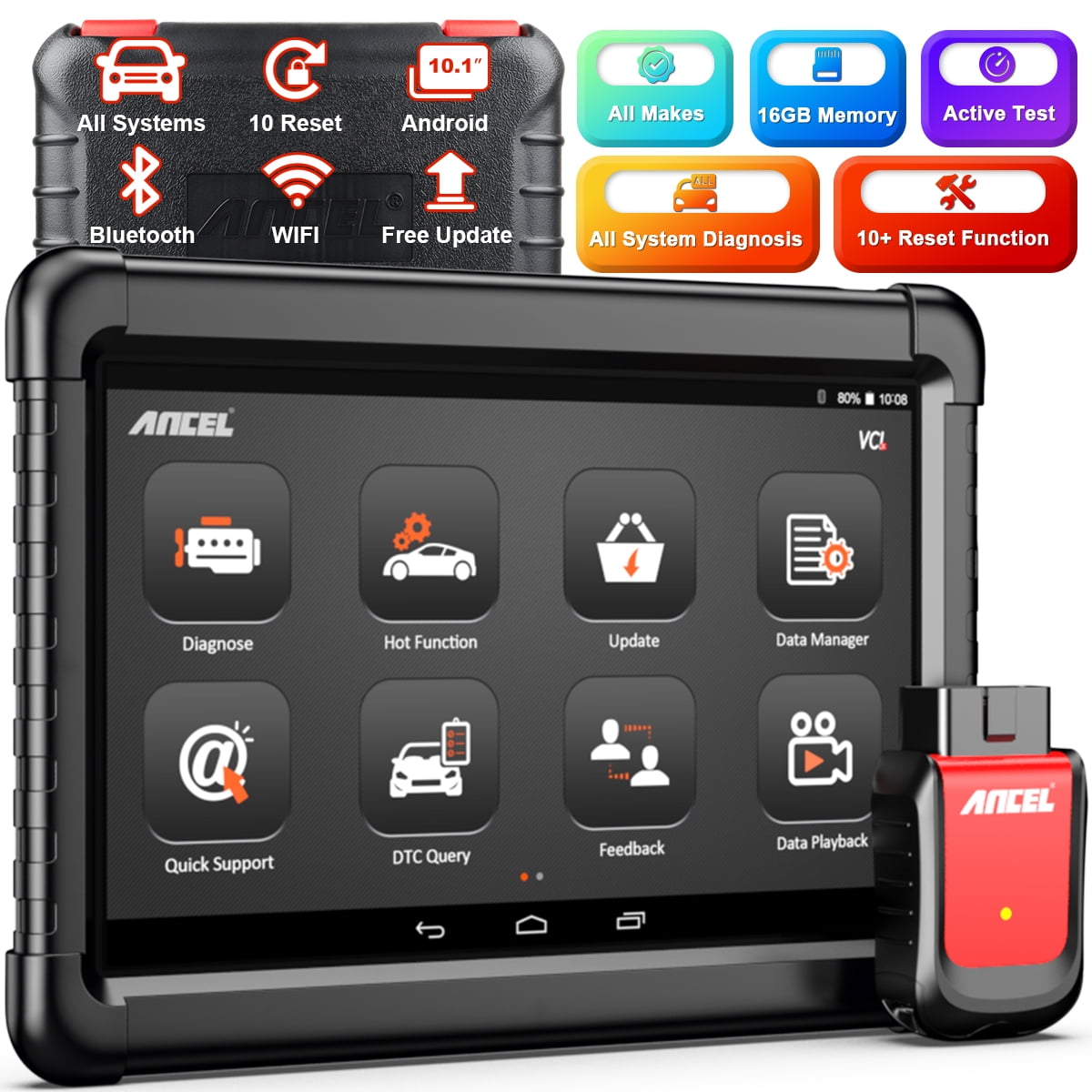 ANCEL X6 OBD2 Scanner Automotive All System Bi-direactional Diagnostic ...