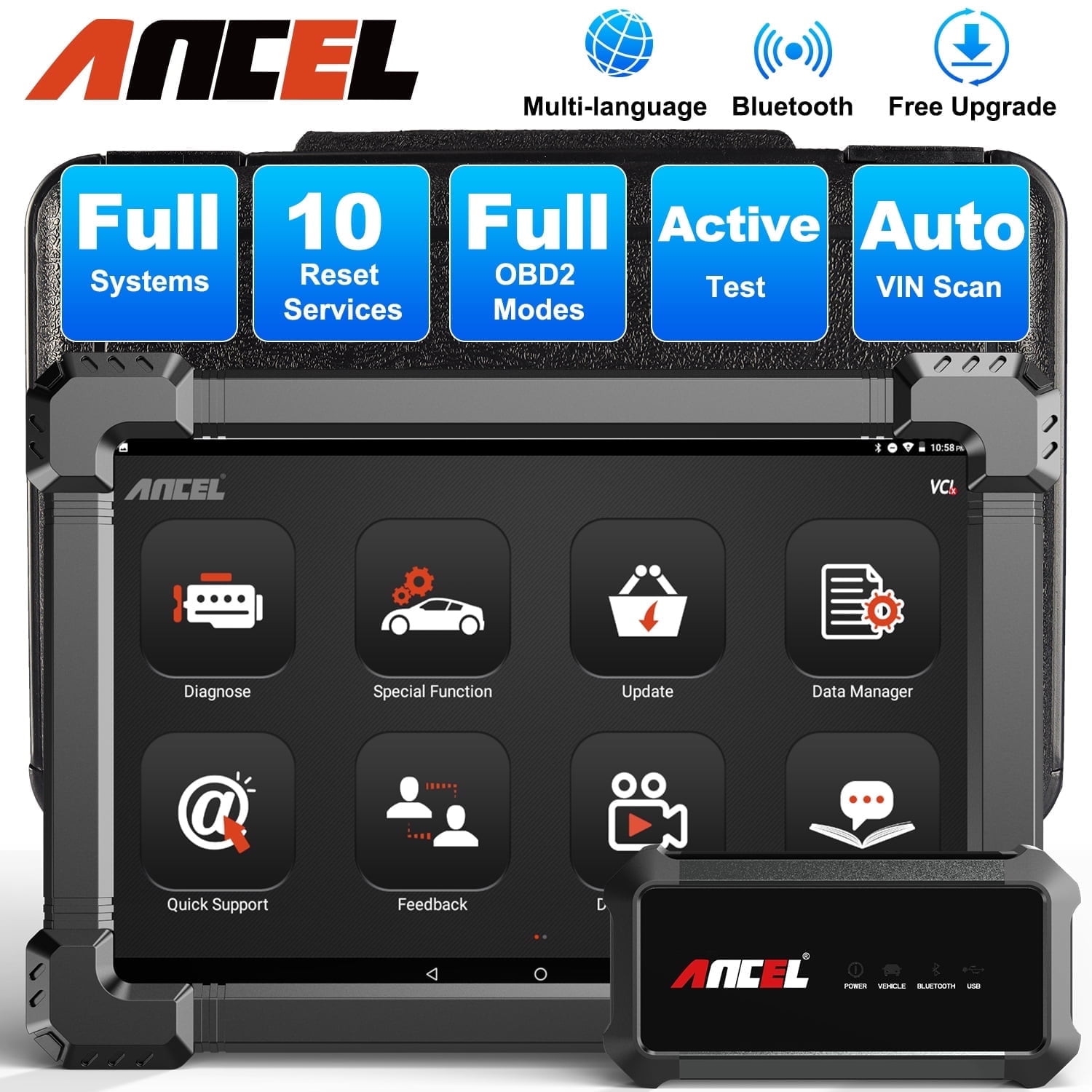 ANCEL X7 Bluetooth OBD2 Scanner Car Diagnostic Tool Code Reader ...