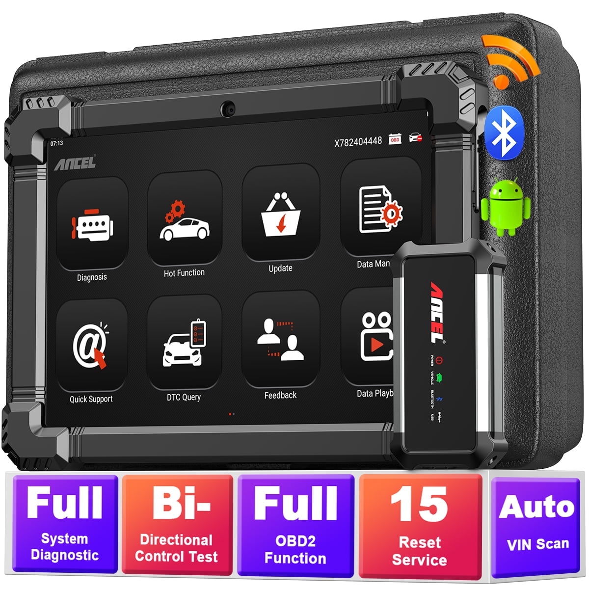 ANCEL X7 OBD2 Scanner Bluetooth Automotive Diagnostic Tool ...