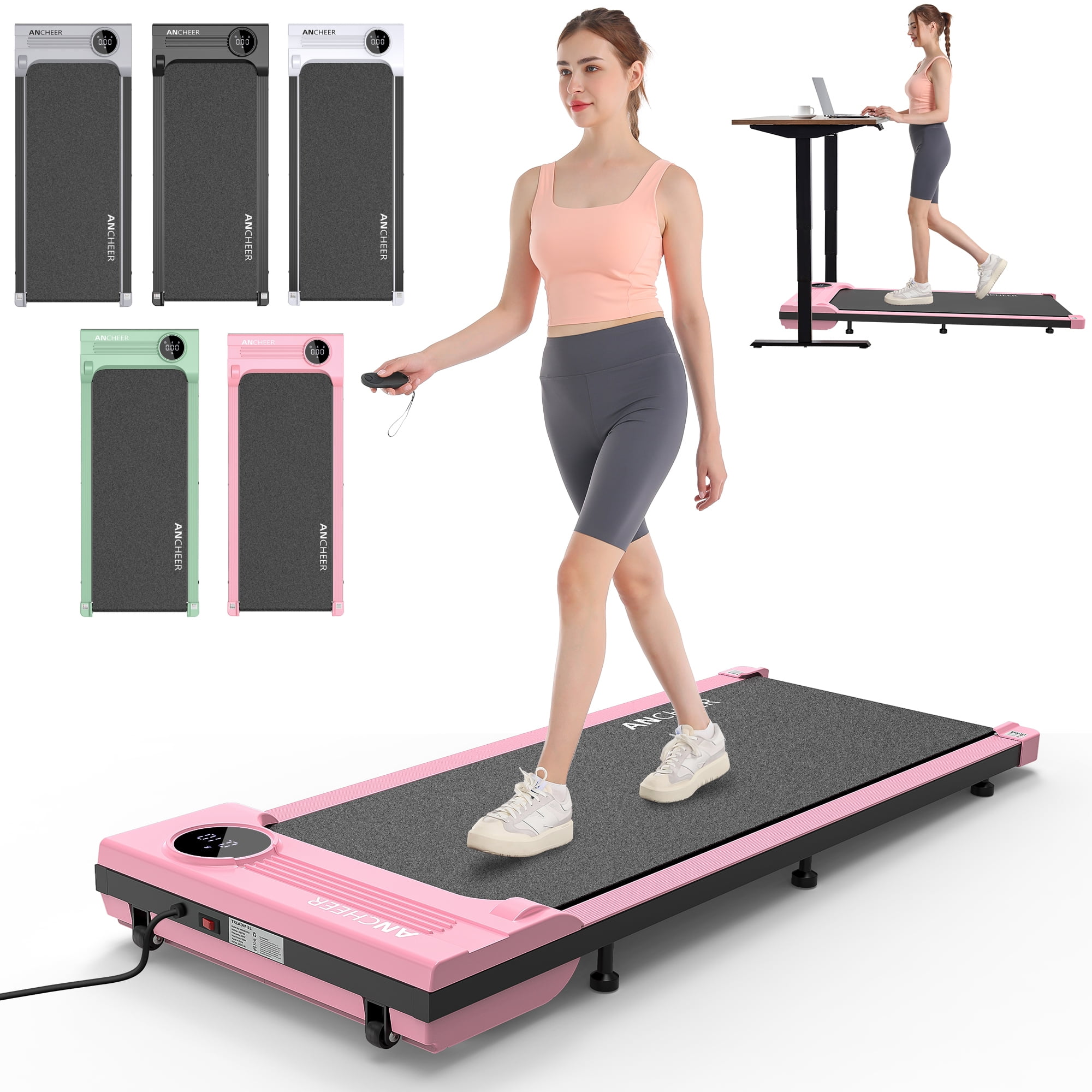 KRISRATE 2.5HP Under Desk Portable Treadmill with Remote Control, LED ...