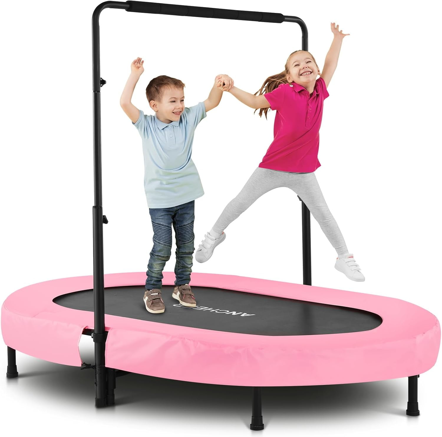 ANCHEER Foldable Trampoline, Mini Rebounder Trampoline with Adjustable ...