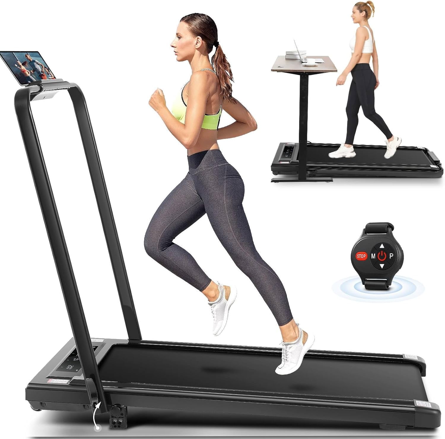 ANCHEER Under Desk Treadmill with Incline, 3 in 1 Walking Pad Treadmill ...