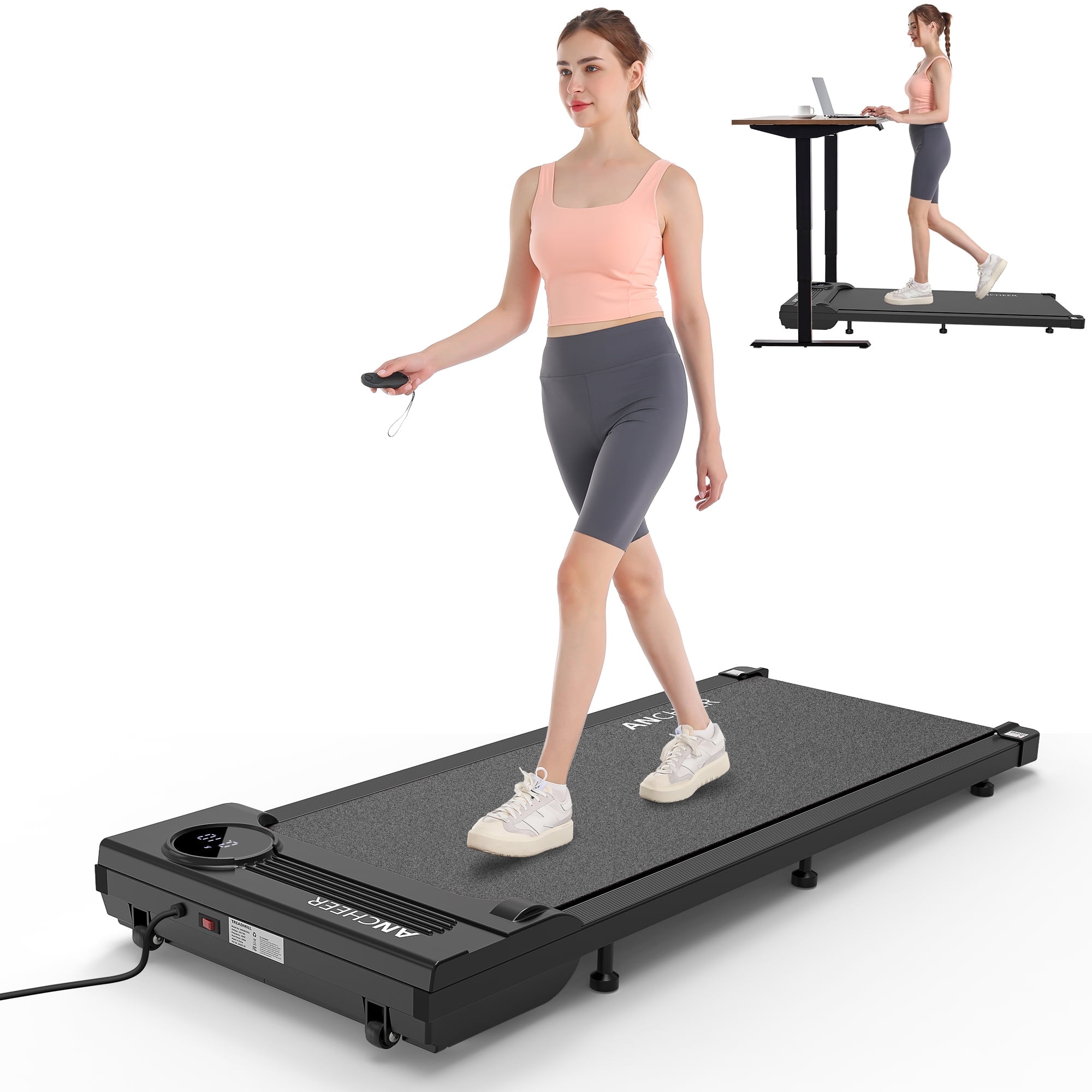 ANCHEER Walking Pad Treadmill with Remote Control,Under Desk Treadmill ...