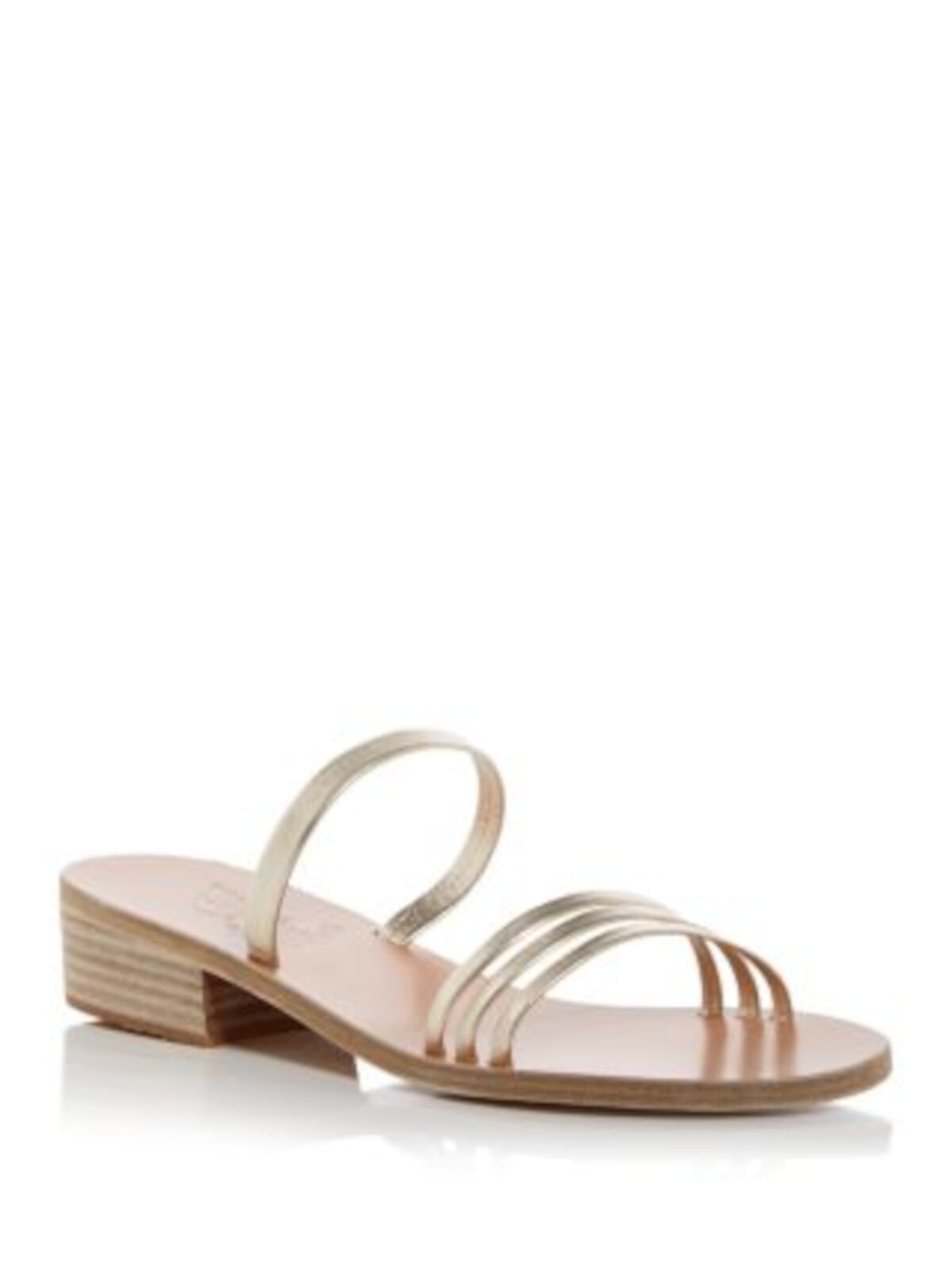 ANCIENT GREEK SANDALS Womens Gold Metallic Strappy Siopi Round Toe ...