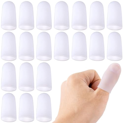 ANCIRS 20pcs Gel Finger Support Protector Caps Gloves, Gel Finger Cots ...