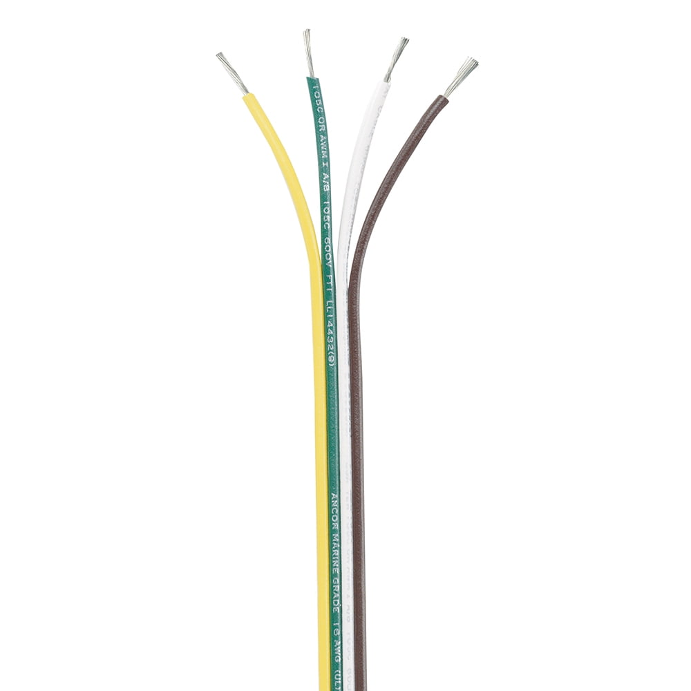 ANCOR 154525 Ribbon Bonded Cable - 16/4 AWG - Brown/Green/White/Yellow ...