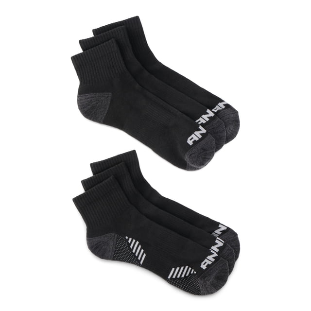 AND-1 Pro Platinum Men's Quarter Socks, 6-Pack, Shoe Sizes 6-12.5 ...
