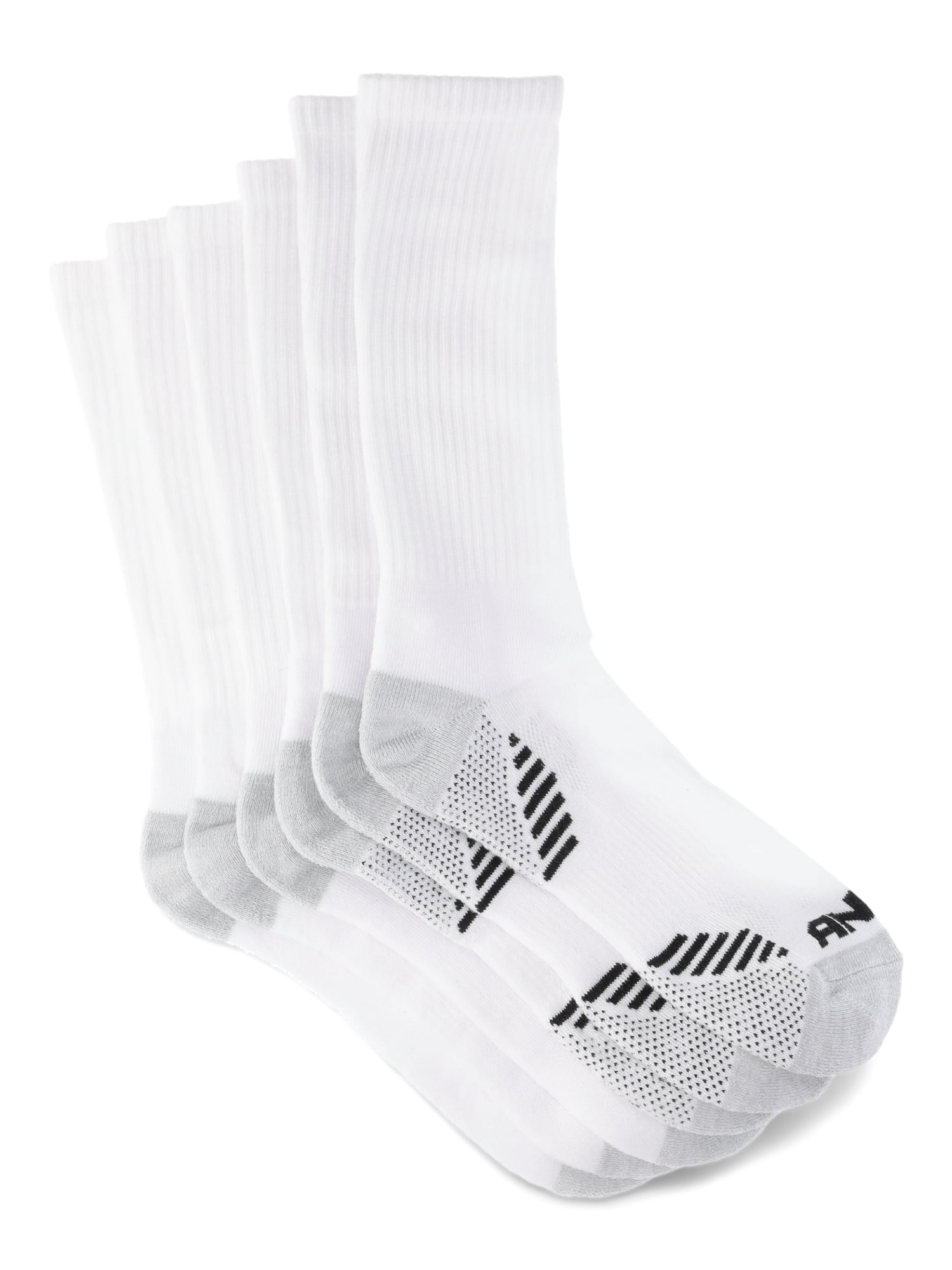 AND-1 Pro Platinum Men's Quarter Socks, 6-Pack, Shoe Sizes 6-12.5 ...