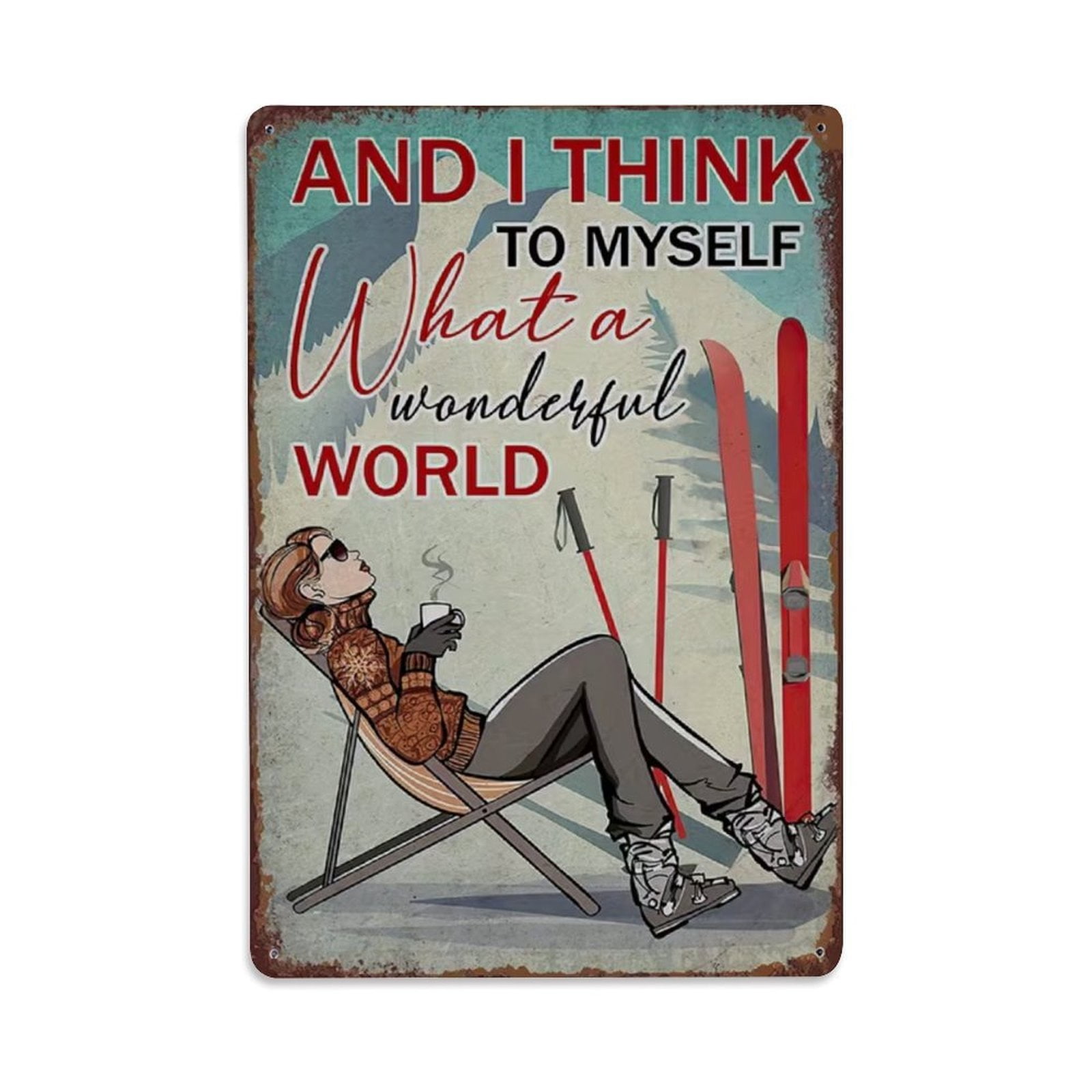 AND I THINK TO MYSELF Tin Sign Vintage Metal Poster Living Room Bar Man ...