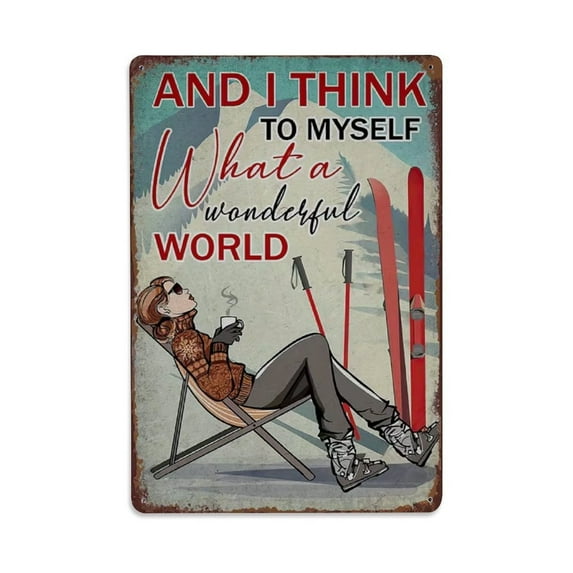 AND I THINK TO MYSELF Tin Sign Vintage Metal Poster Living Room Bar Man ...