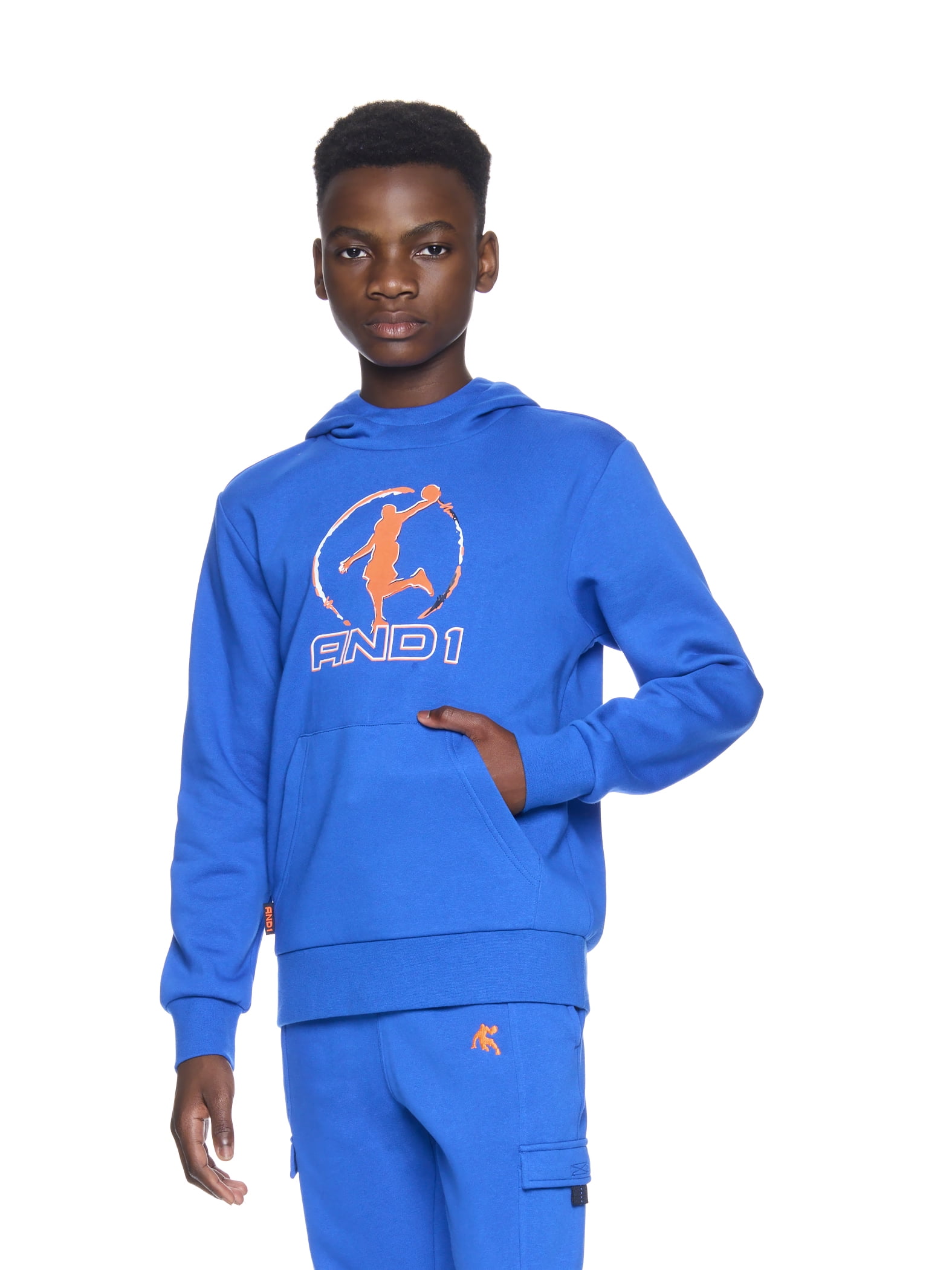 AND1 Boys Athletic Hoodie Sizes 4-18 Basketball Graphic 60% Cotton 40% ...