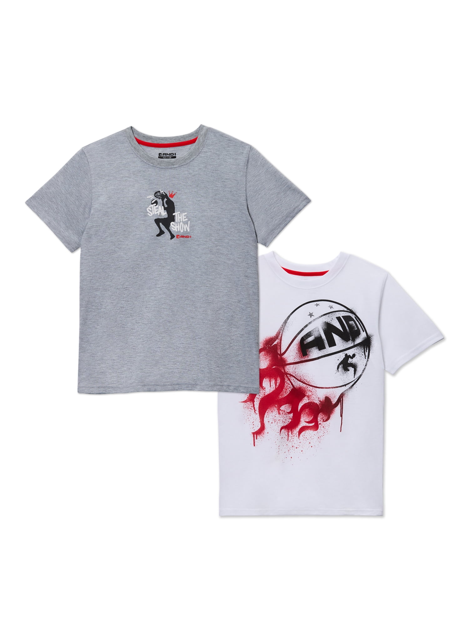 Brandclub - AND1 Boys Graphic Basketball T-Shirts 2-Pack, Sizes 4-22