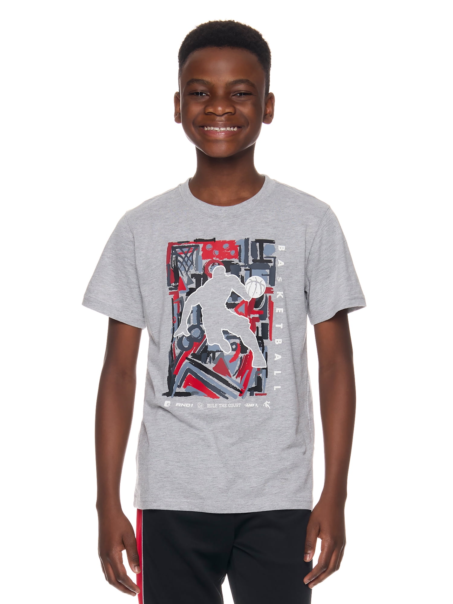 AND1 Boys Short Sleeve Graphic Active T-Shirt, Sizes 4-18 - Walmart.com