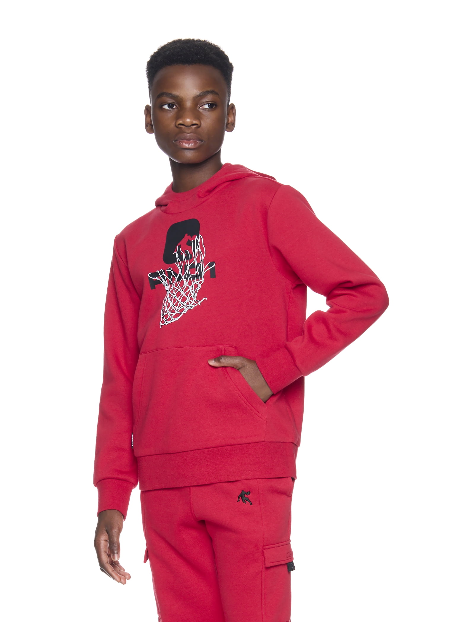 AND1 Boys Athletic Hoodie Sizes 4-18 Basketball Graphic Kangaroo Pocket ...
