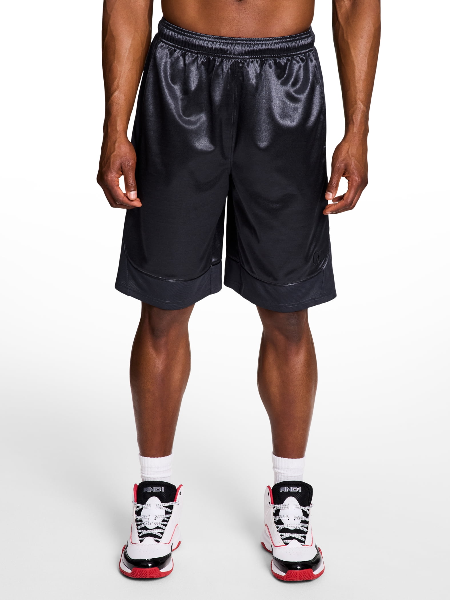 AND1 Men's and Big Men's All Court Colorblock Short, 11" inseam, up to ...
