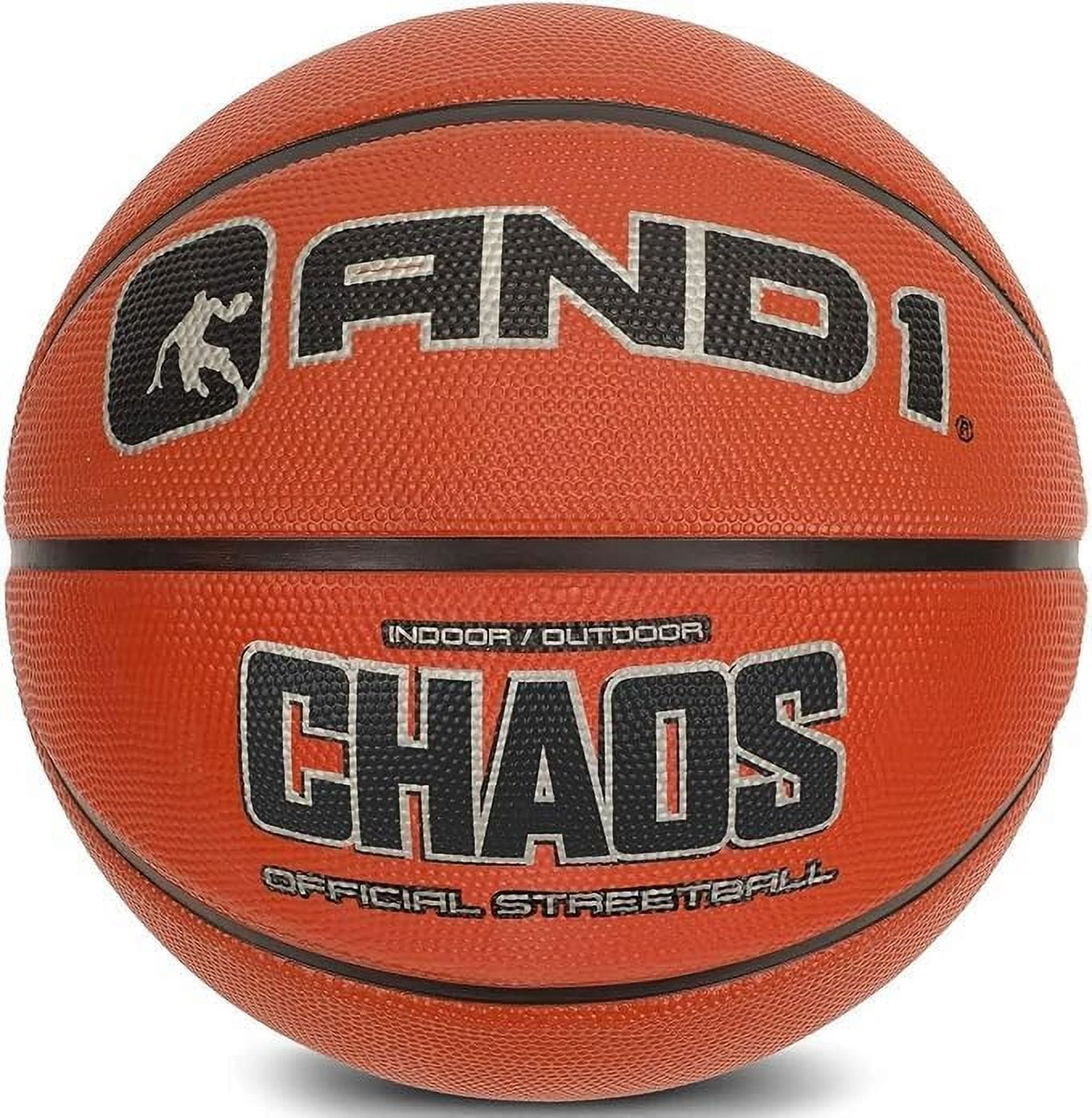 AND1 Chaos Street Black Rubber Basketball, Official Size, Durable Grip ...